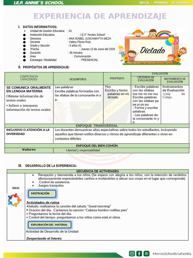 Dictado de Palabras con M y P para Niños | PDF | Aprendizaje ...