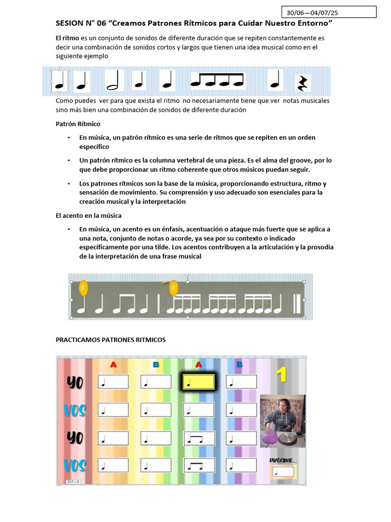 Patrones Rítmicos para Niños | PDF