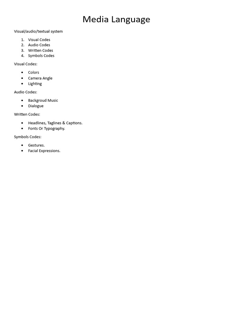 Media Language | PDF