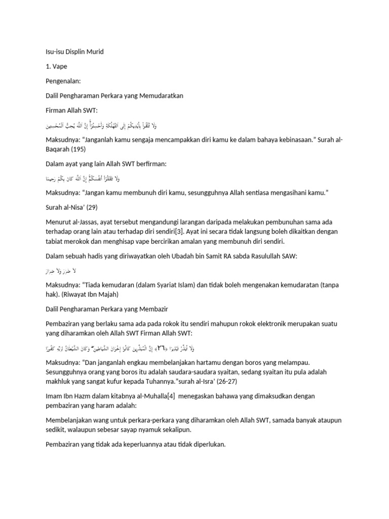 Isu Displin Murid | PDF