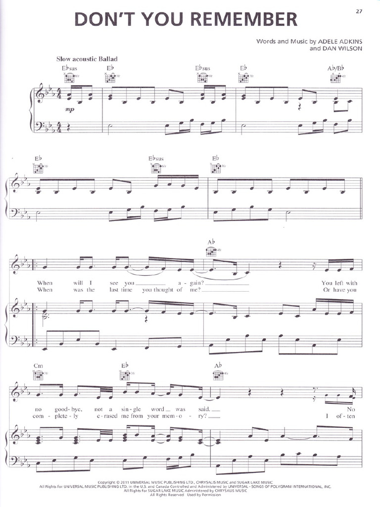 Adele Dont You Remember v2 | PDF