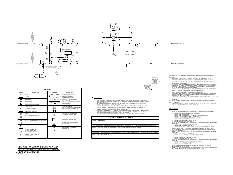 UEM CHW Without HX Typical P&ID and Specification Break Exhibit | PDF ...