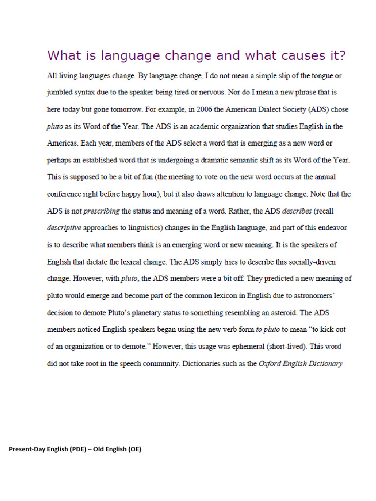 1-What Is Language Change | PDF