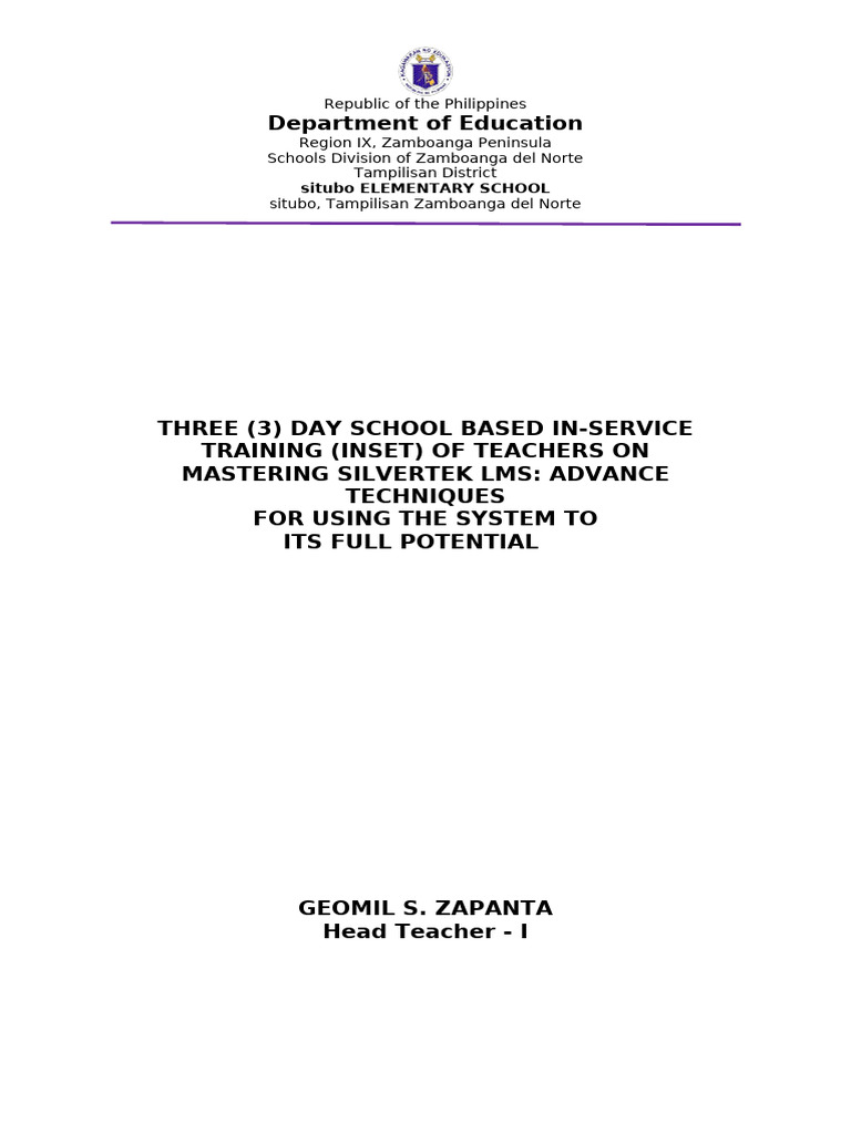 Teacher Training on Silvertek LMS Techniques | PDF | Teachers | Computing