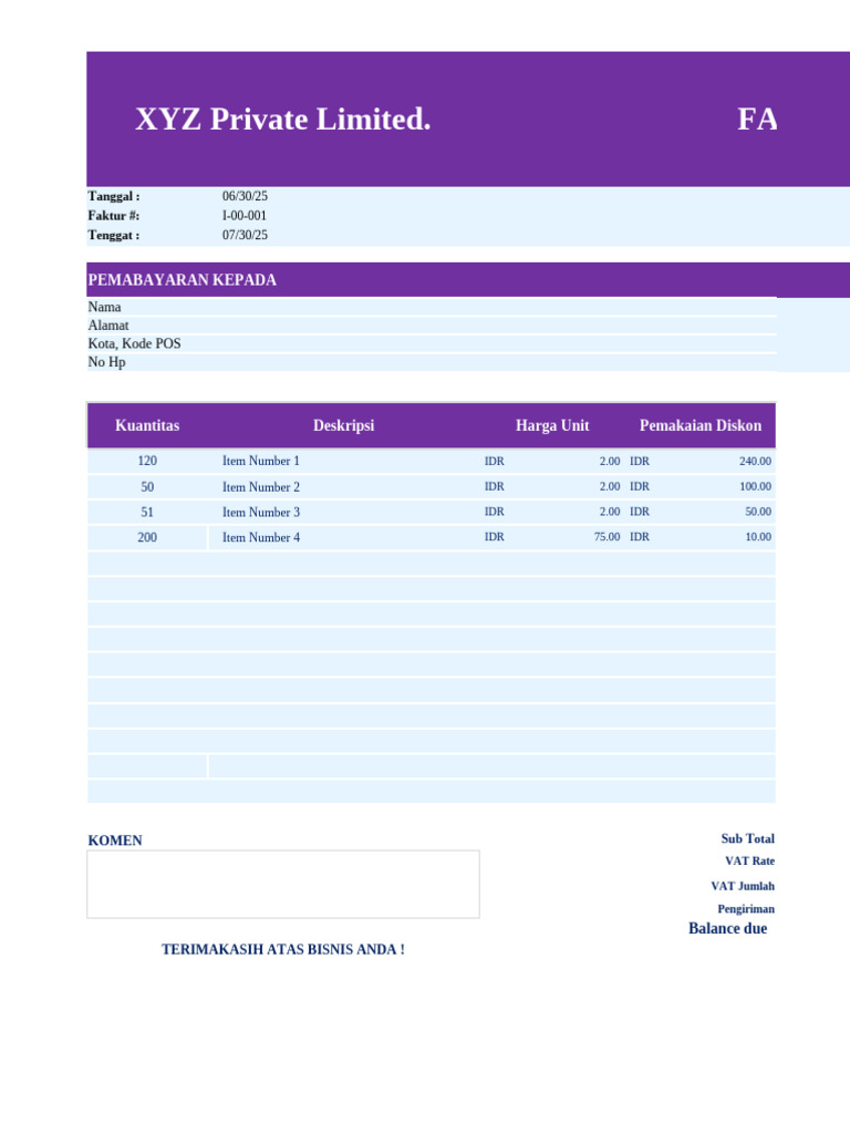 Invoice Template 08 | PDF