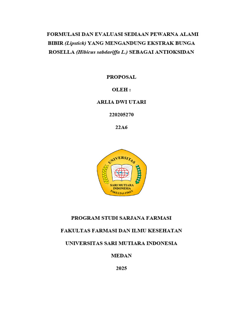 Arlia Dwi Utari (220205270) 22A6 Proposal Matkul Metodologi Penelitian ...