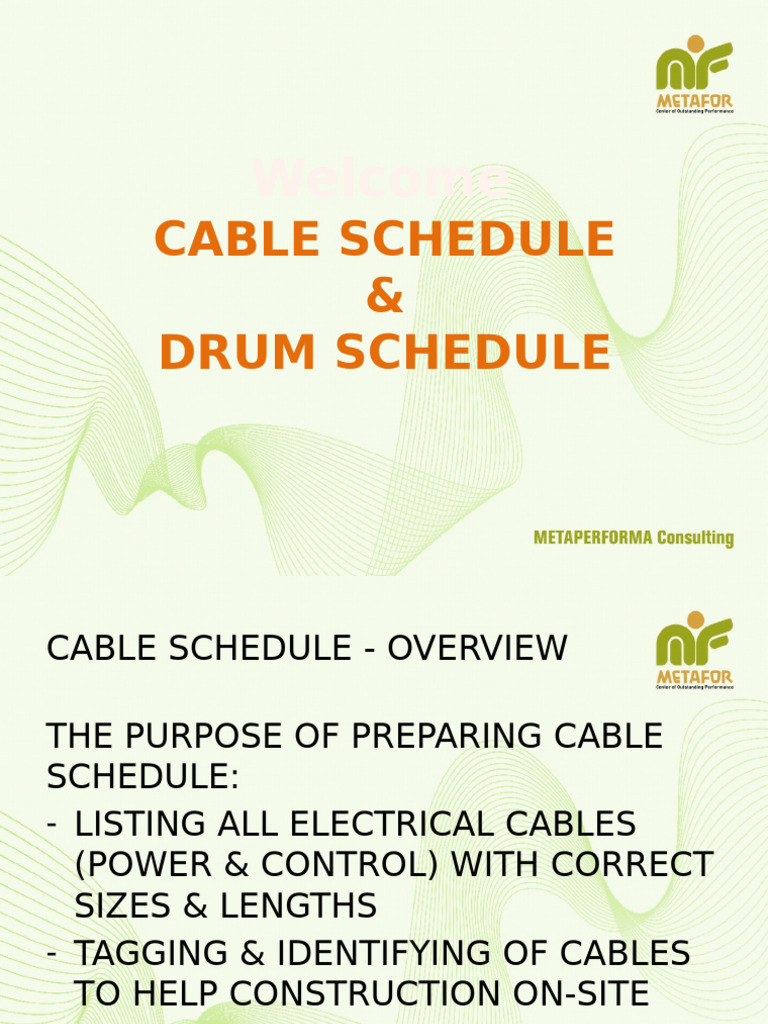 Cable and Drum Scheduling Overview | PDF