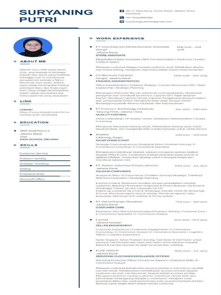 CV Suryaning Putri 2 | PDF