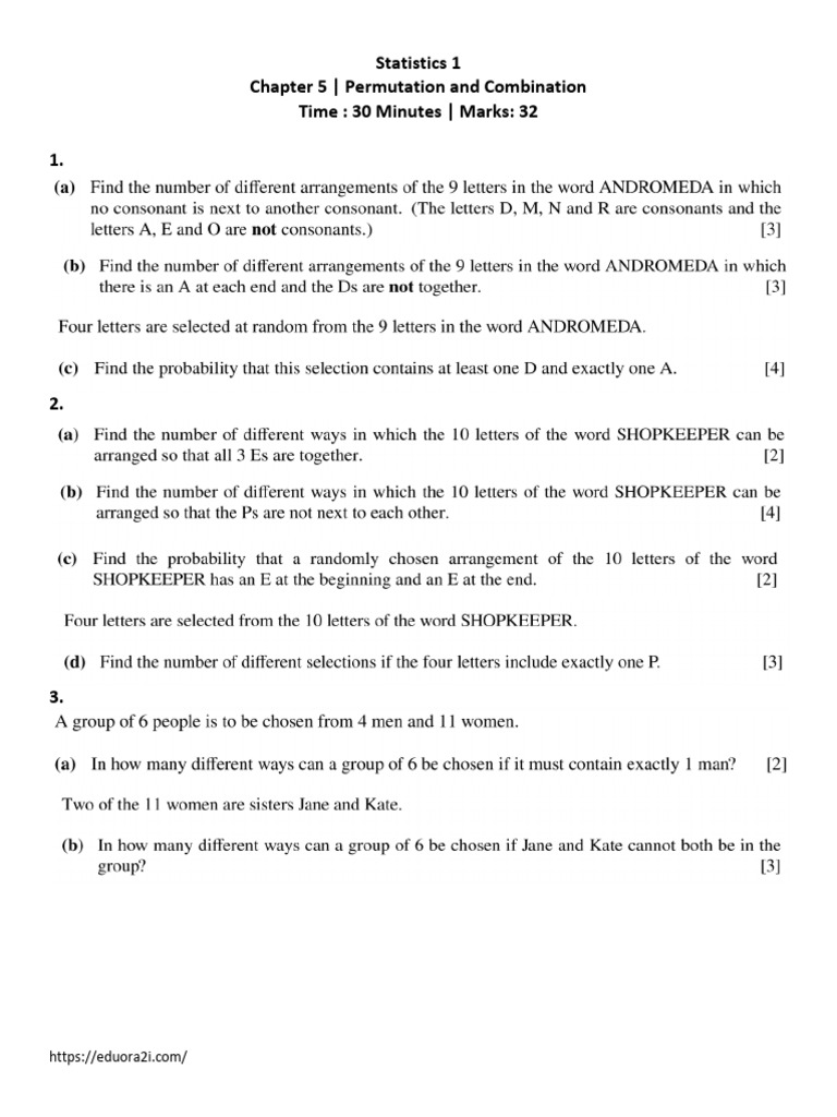 Chapter 5 Permutation and Combination MS | PDF