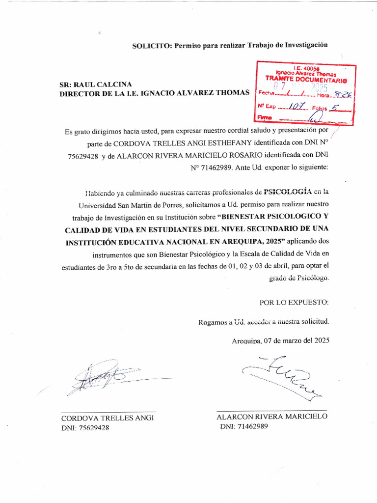 Solicitud Ignacio Alvarez Thomas | PDF