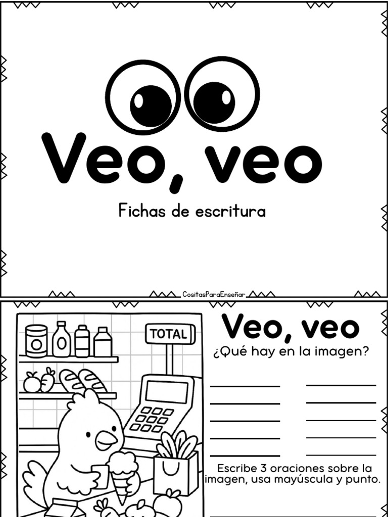 Actividades "Veo, veo" para niños | PDF | Ortografía | Aficiones