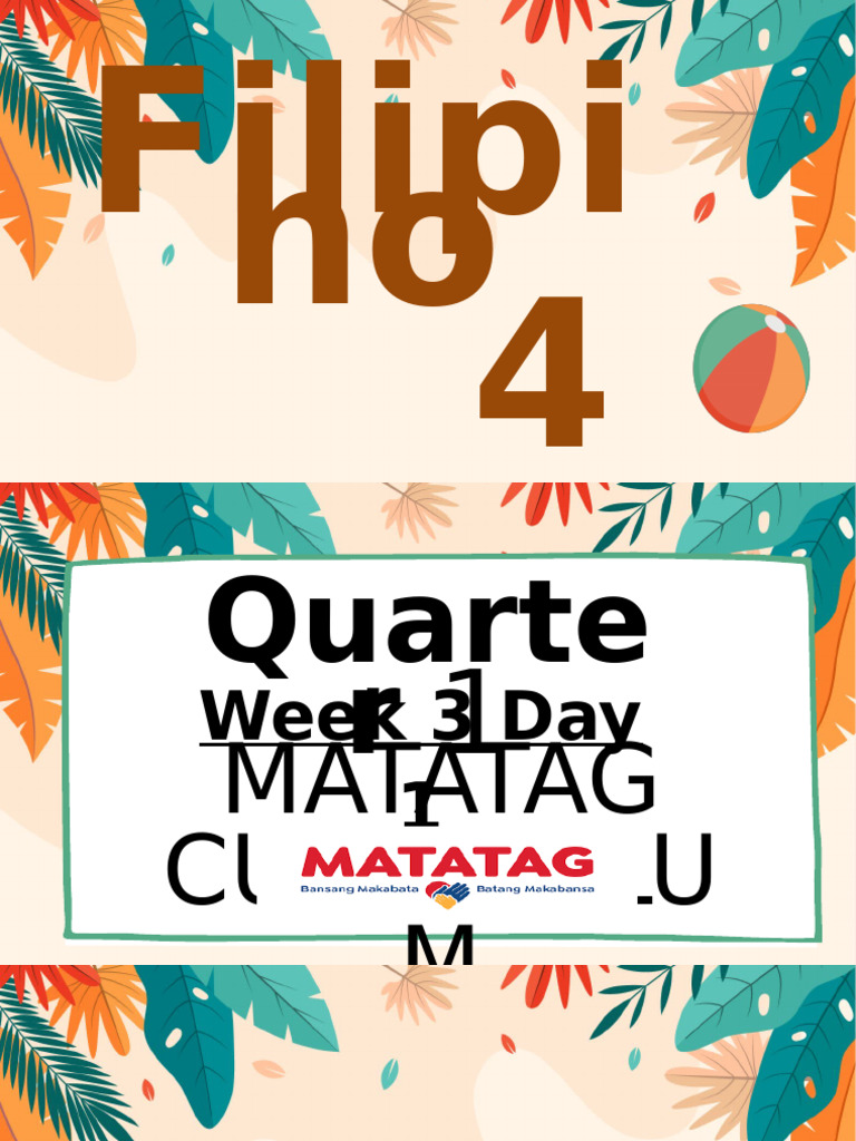 Fil 4 WK 3 Matatag q1 | PDF