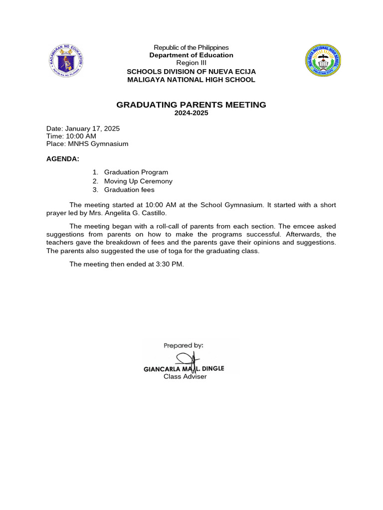 Sample PTA Narrative Report | PDF