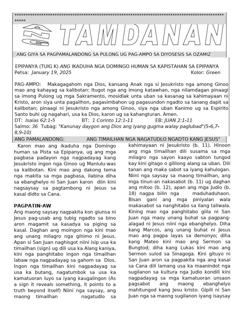 Epiphany January 19 2025 | PDF