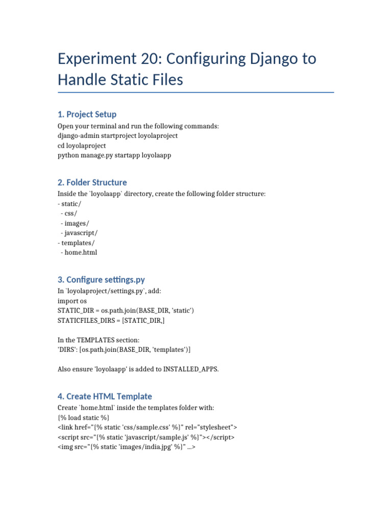 Django Static Files Notes | PDF