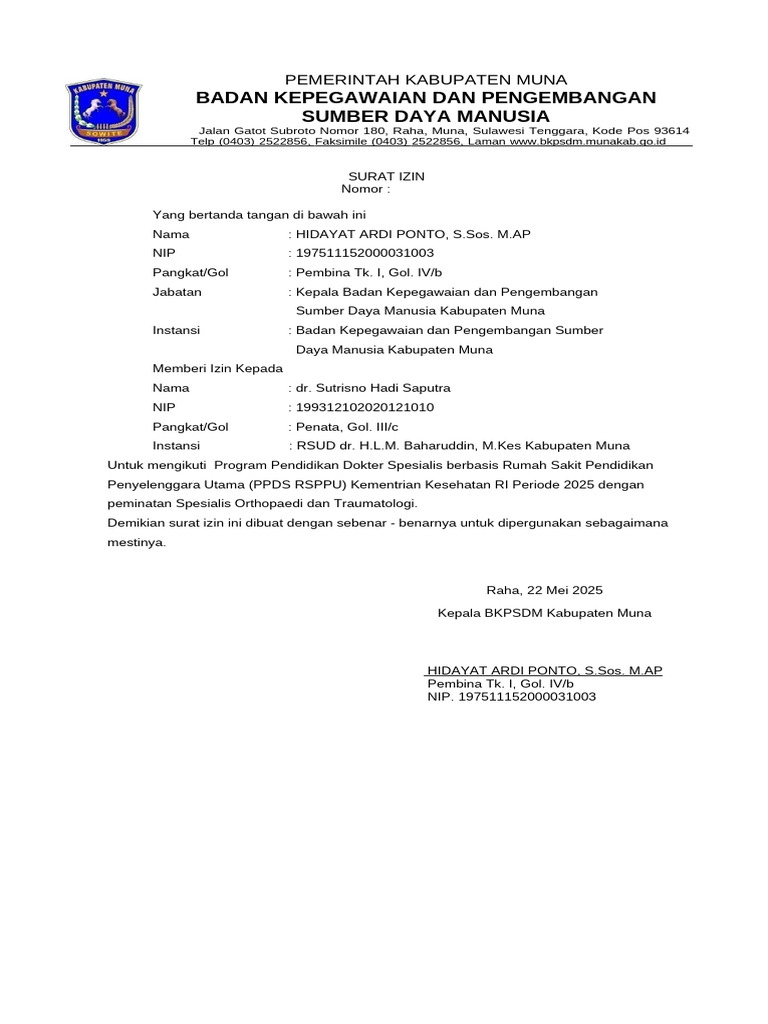 Contoh Surat BKD | PDF