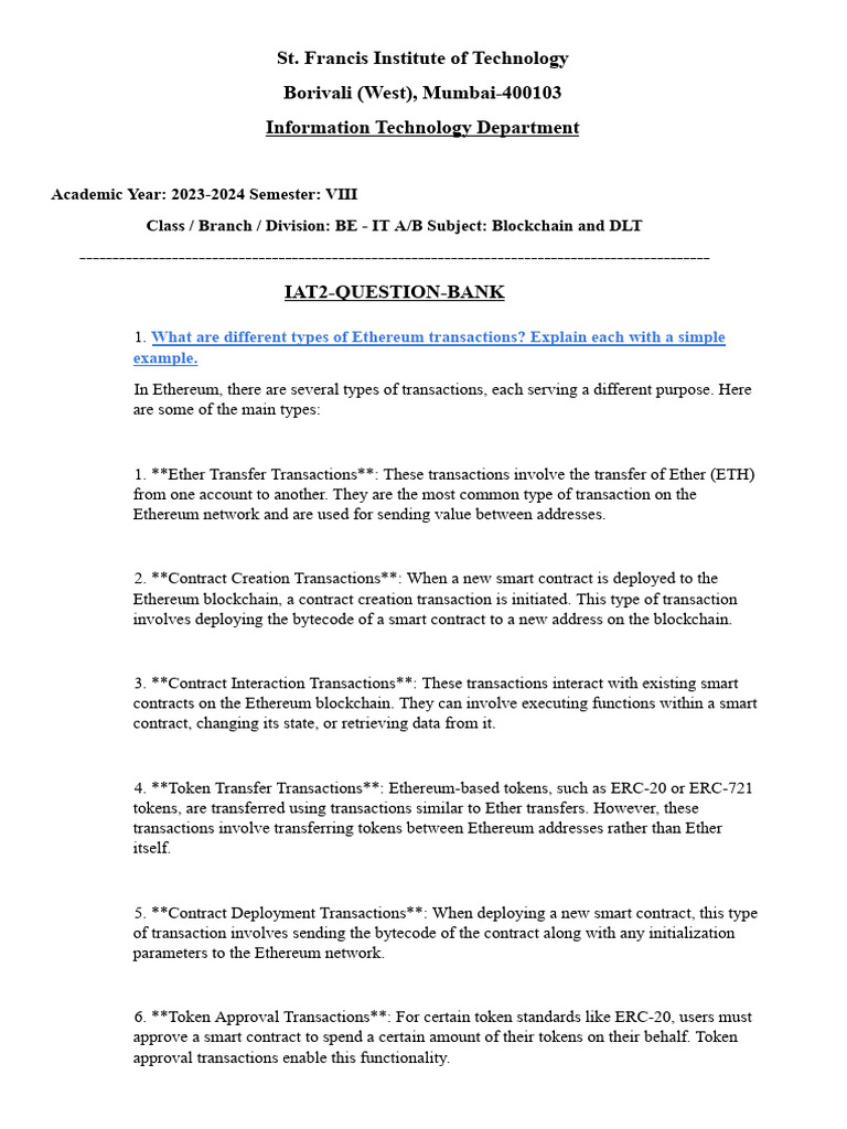 IAT2 Question Bank 202324-1 | PDF | Software Engineering | Computer Programming