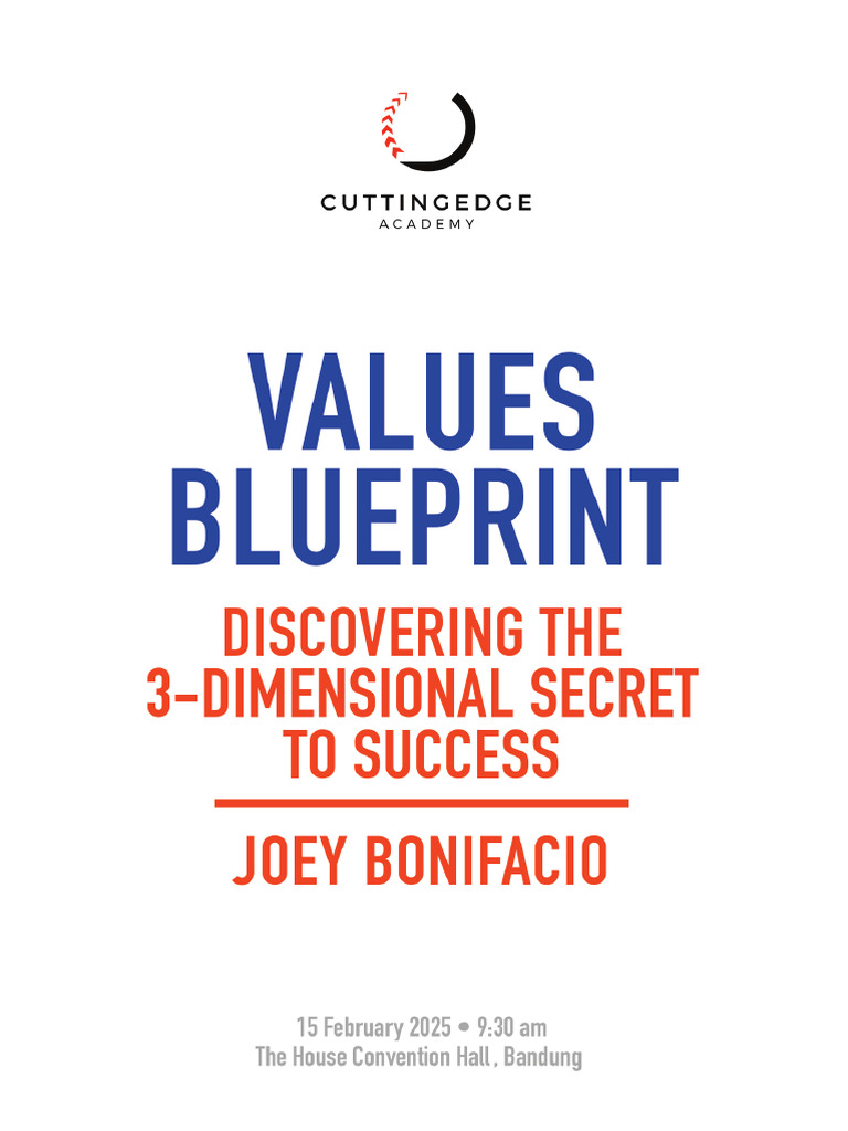 The Values Blueprint Booklet - Ps Joey Bonifacio | PDF | Spirituality
