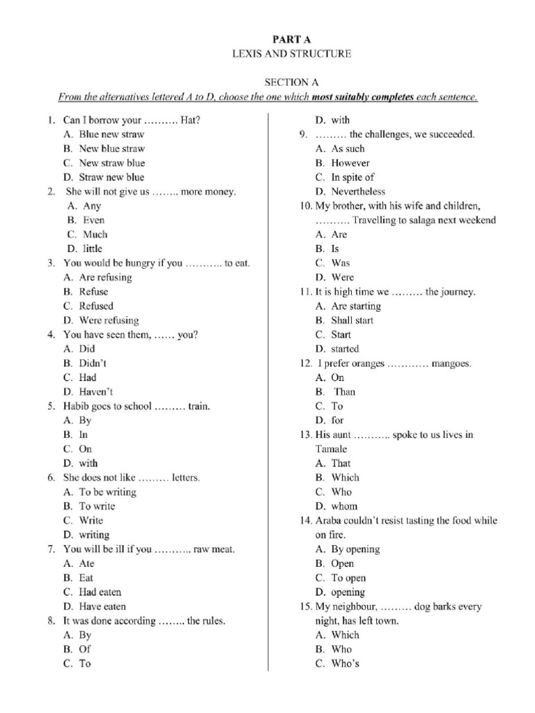 2021 Bece English Language Paper 1 | PDF