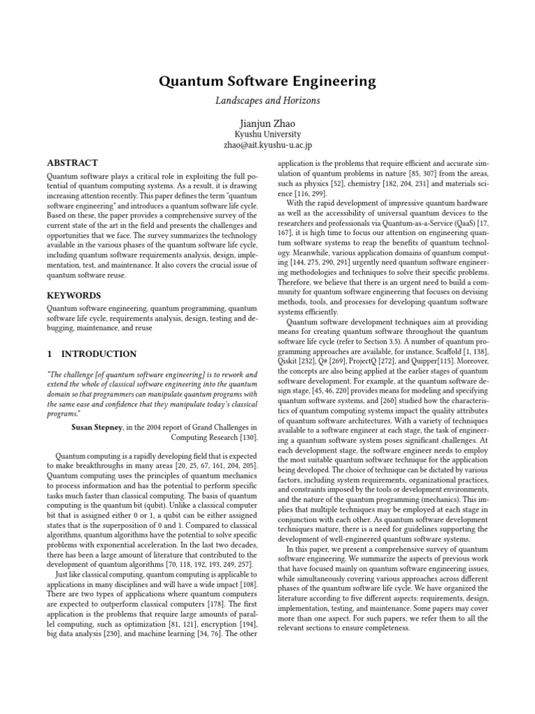 Quantum Software Engineering | PDF | Quantum Computing | Software Engineering