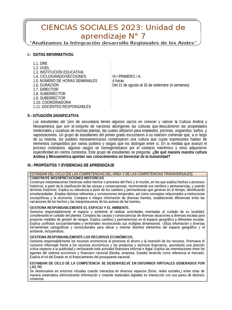 Unidad 7 - CC - SS 1 | PDF | Aprendizaje | Mesoamérica