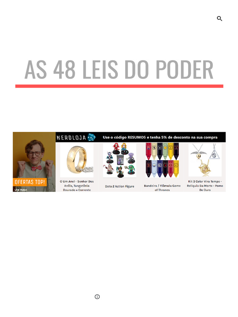 Resumo de Livros - As 48 Leis Do Poder | PDF | Poder (social e político ...