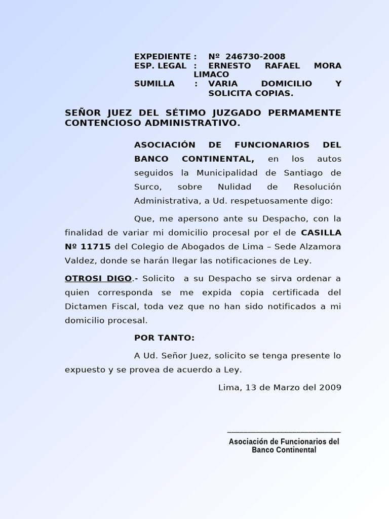 Varia Domicilio y Solicita | PDF