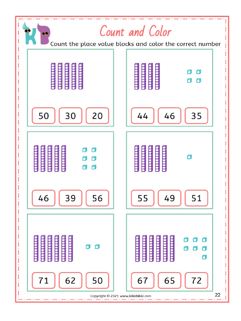 KikkiBikki Free Math Worksheets KBMHFP3A Place Value HTU 1 | PDF