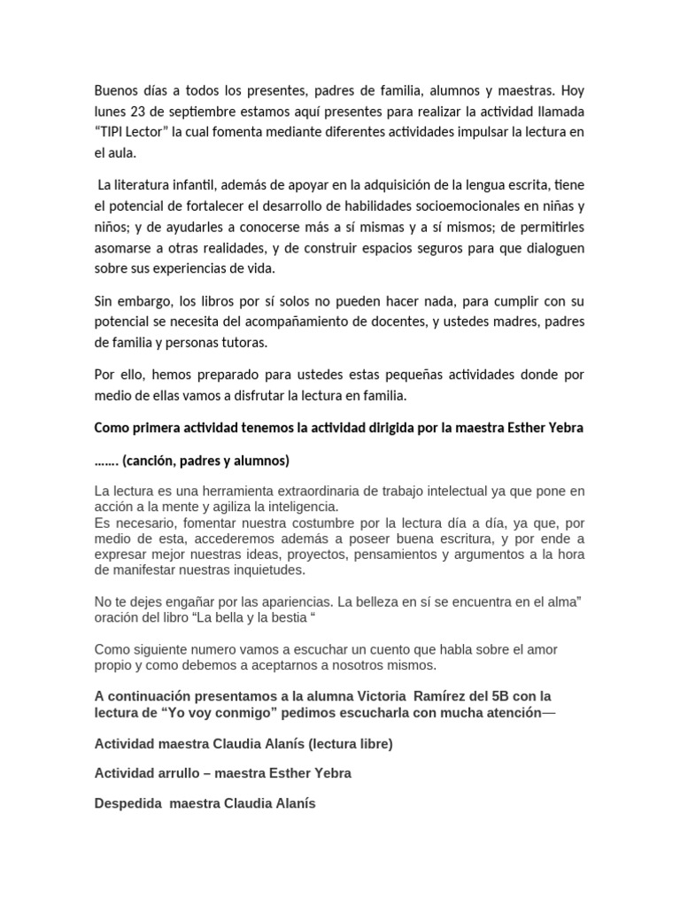 Lectura Tipi Lector | PDF