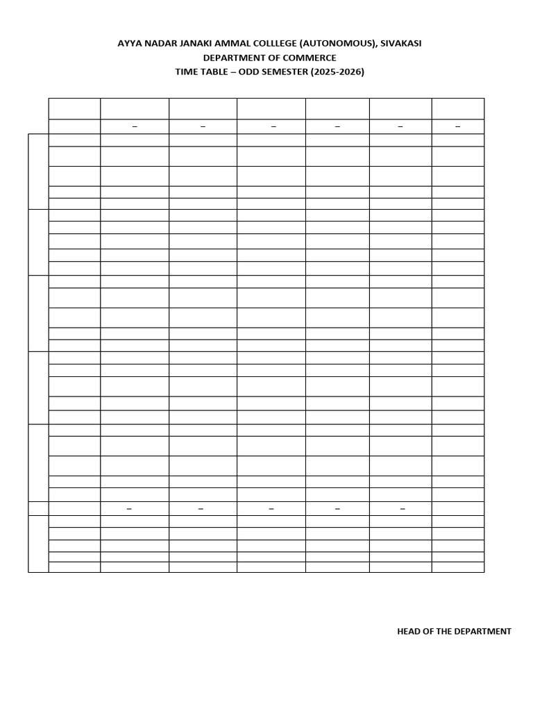 Time Table 2025 - 2026 ODD - 21.06.2025 | PDF