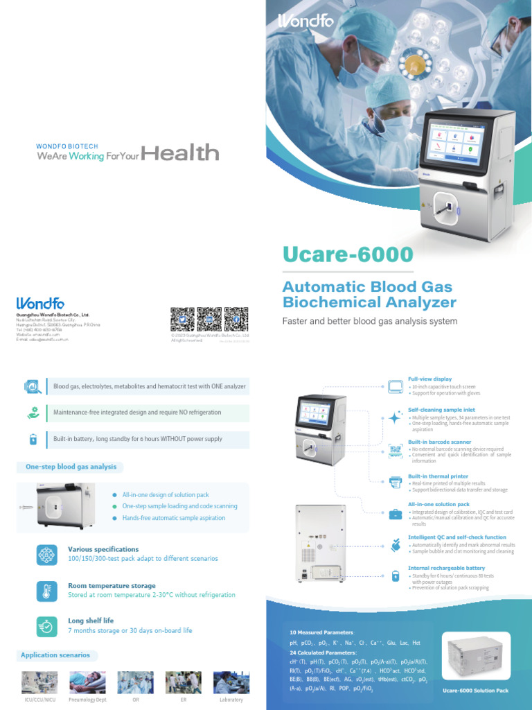ABG【Flyer】Blood Gas Analyzer Ucare-6000 - 241127 - 180841 | PDF | Barcode