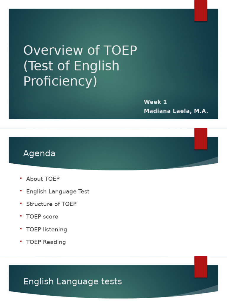 Week 1 Overview of TOEP | PDF | Cultural Assimilation | Psycholinguistics