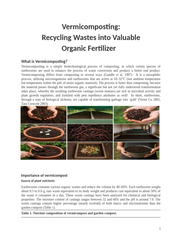 Methods To Make Vermicompost | PDF | Compost | Soil Science