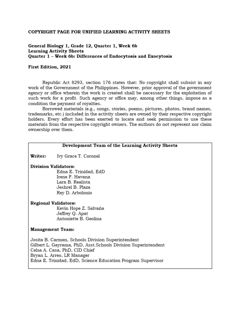 GB1 Q1 Week 6b-ENDO-AND-EXO | PDF | Cell Membrane | Vesicle (Biology And Chemistry)