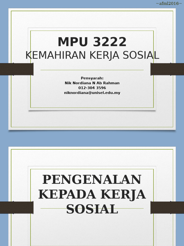 1 - Pengenalan Kerja Sosial | PDF