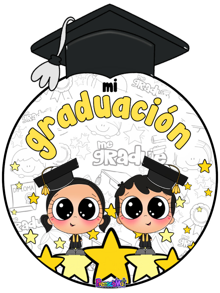 Medallones Estrellitas Graduación. Preescomat | PDF