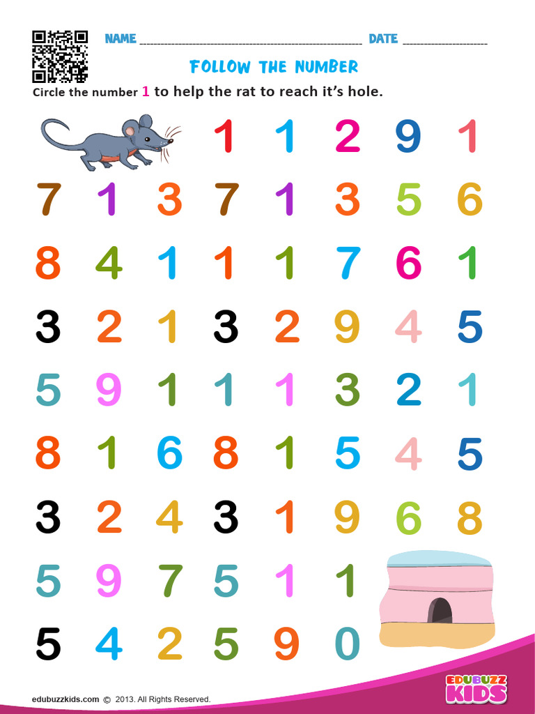 Follow the Number Activity Sheets | PDF