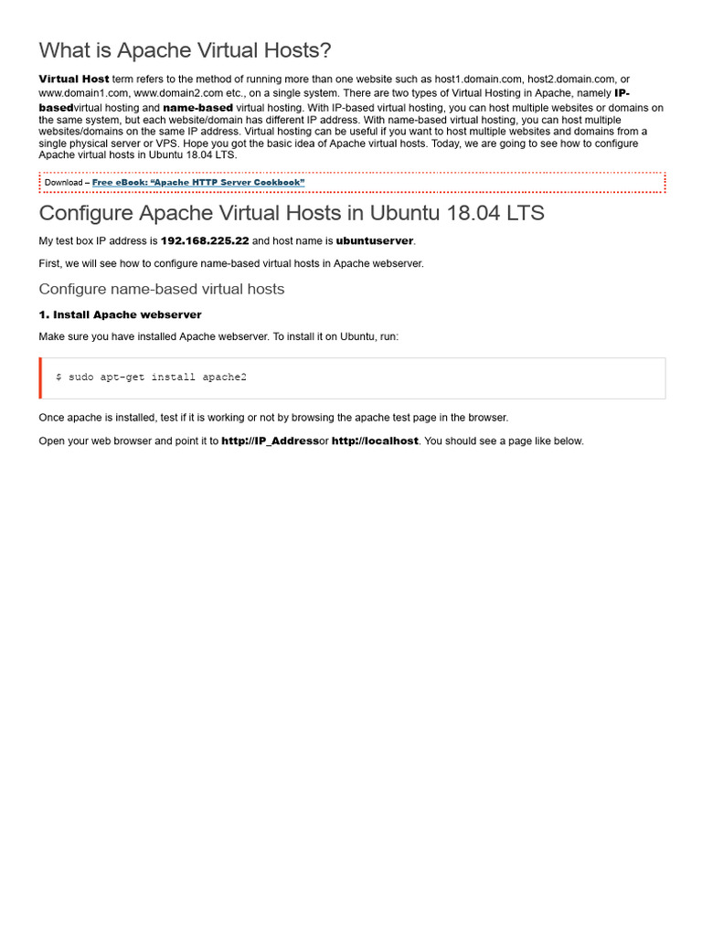 How To Configure Apache Virtual Hosts in Ubuntu 18.04 LTS - OSTechNix ...