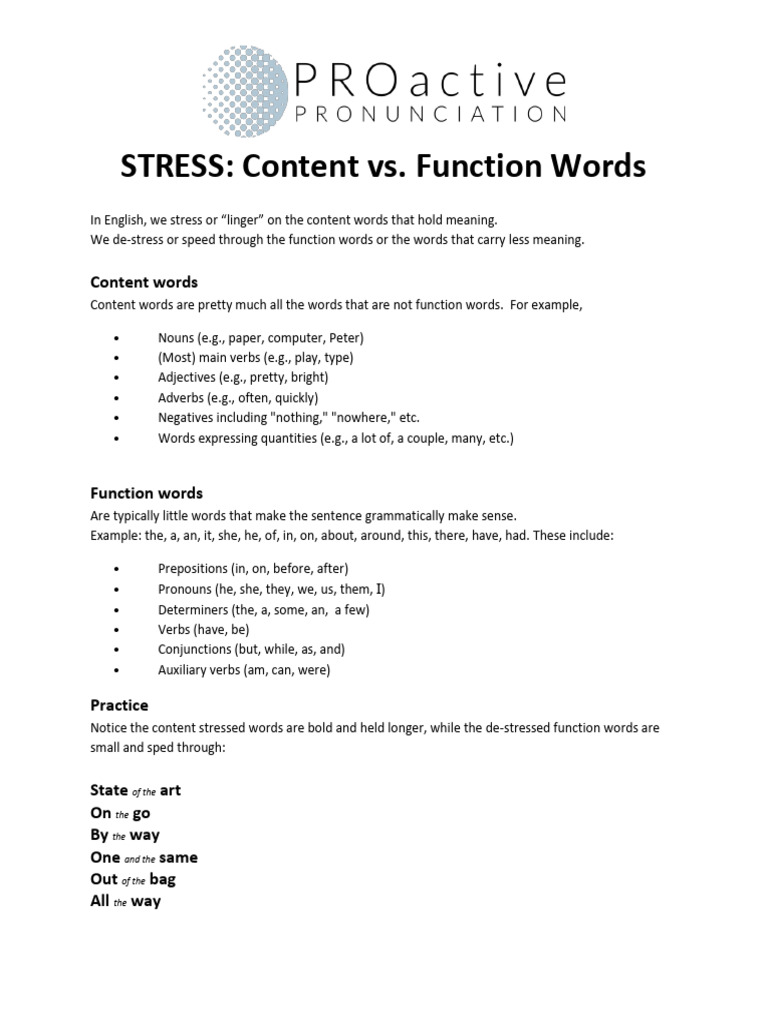 407 Part+Five Content+vs+Function+Words+and+Sentences | PDF