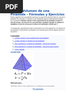 Área y Volumen de Pirámides: Fórmulas y Ejemplos | PDF | Geometría ...