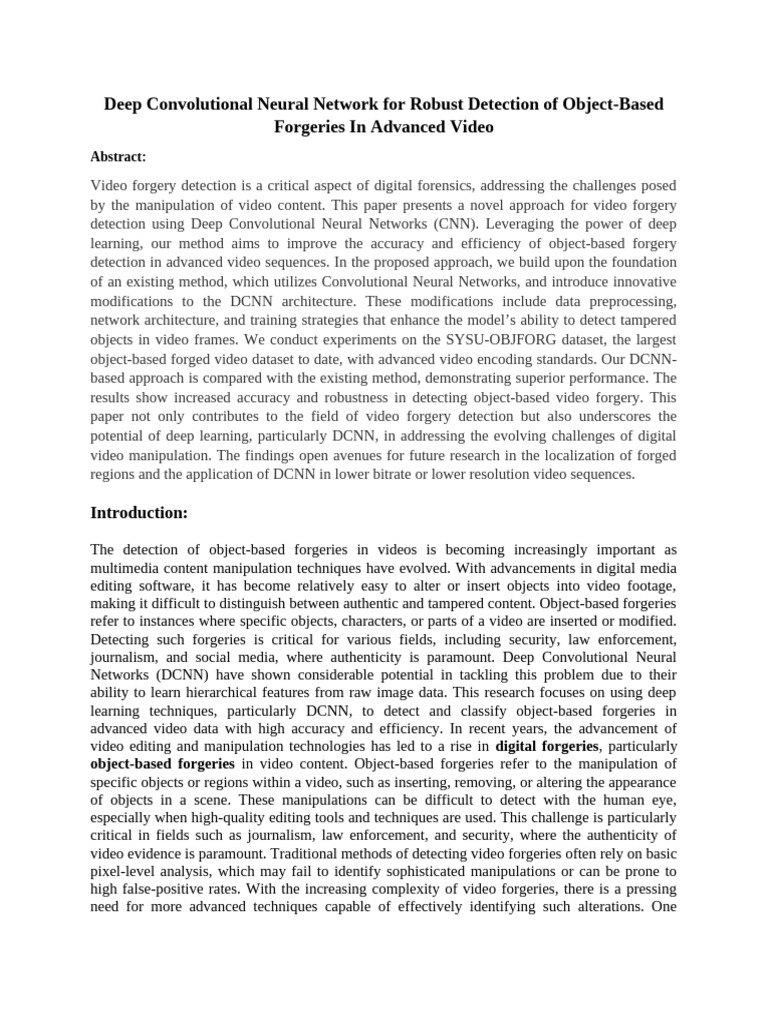 Deep Convolutional Neural Network For Robust Detection of Object | PDF | Machine Learning ...