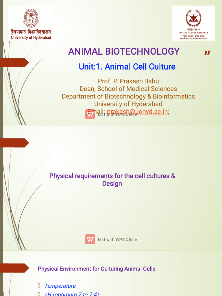 Maintenance of Cell Cultures. | PDF | Cell Culture | Biology