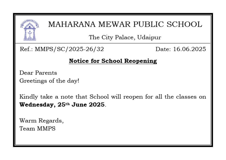 Summer Holidays Notice For Students | PDF