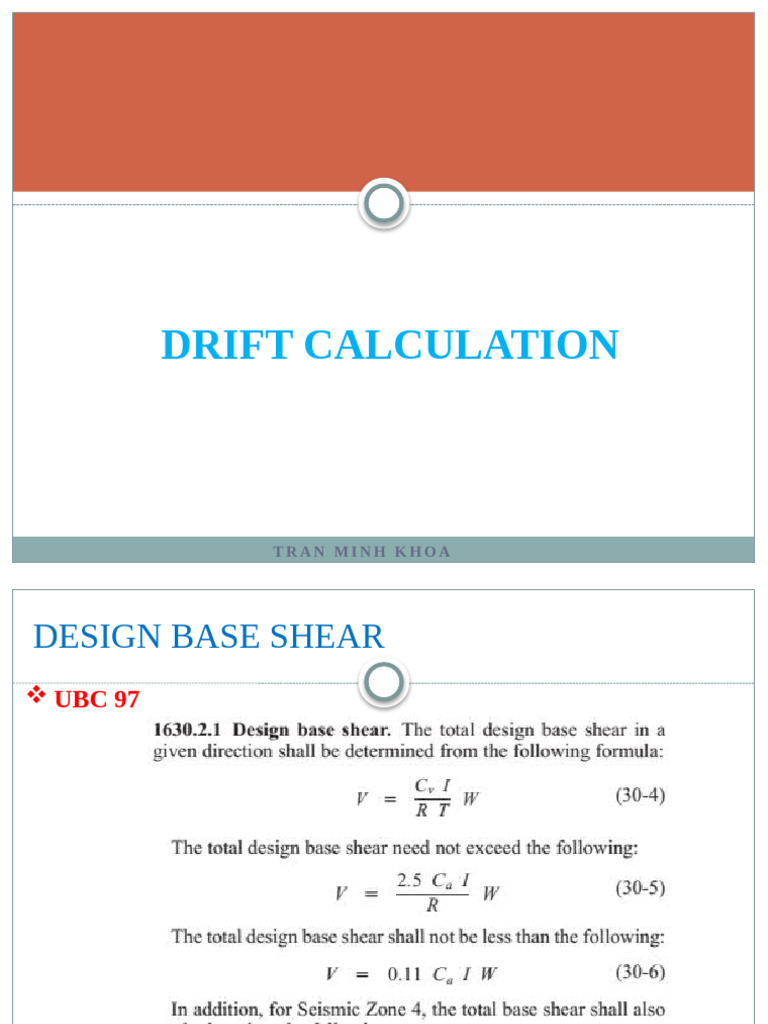 Seismic Design: Base Shear & Drift Calculations | PDF | Mechanical ...