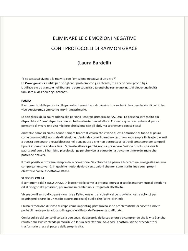 Eliminare Le 6 Emozioni Negative. Raymon Grace | PDF