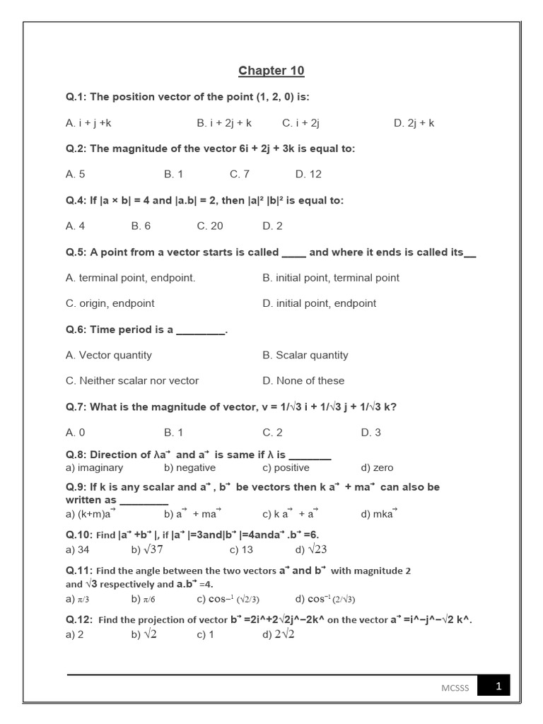 Chapter 3, 4 and 10 (Class 12) | PDF | Euclidean Vector | Matrix (Mathematics)
