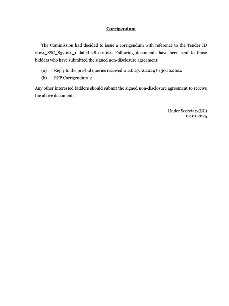 Corrigendum Dated 02.01.2025 | PDF