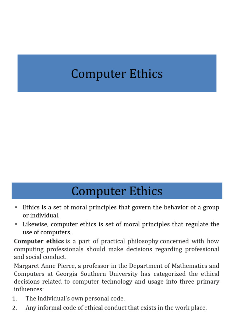 Computer Ethics | PDF | Copyright | Intellectual Property