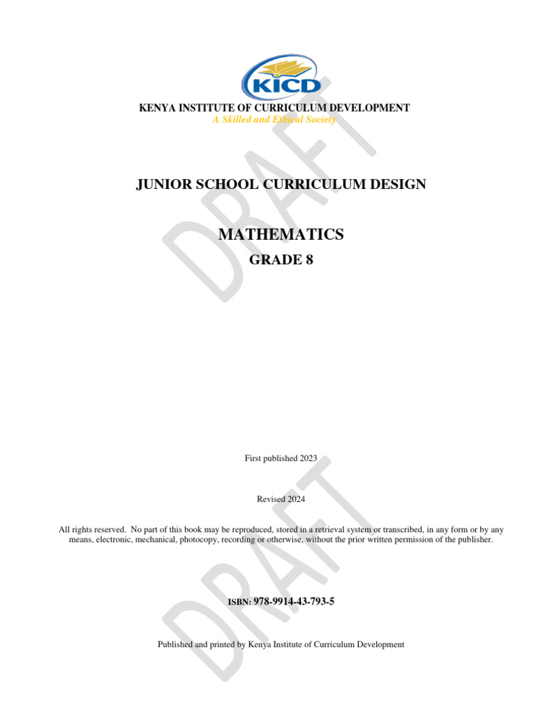 Mathematics Grade 8 Design Formatted April 2024 | PDF | Ratio | Curriculum