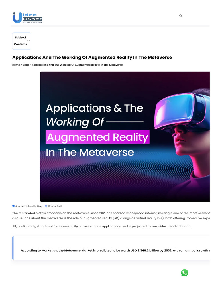 Augmented Reality in The Metaverse | PDF | Augmented Reality | Virtual ...